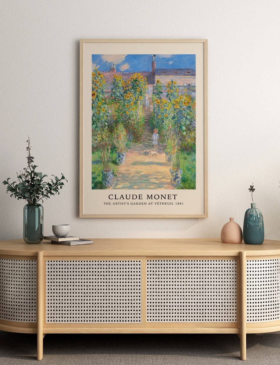 The Artists Garden at Vetheuil - Claude Monet Plakat - Køb plakater og ...